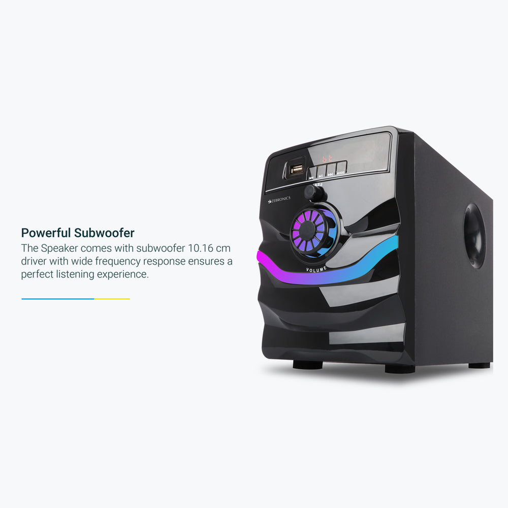 Zebronics Rainbow 4.1 Speaker - 60W, 4.1ch, LED