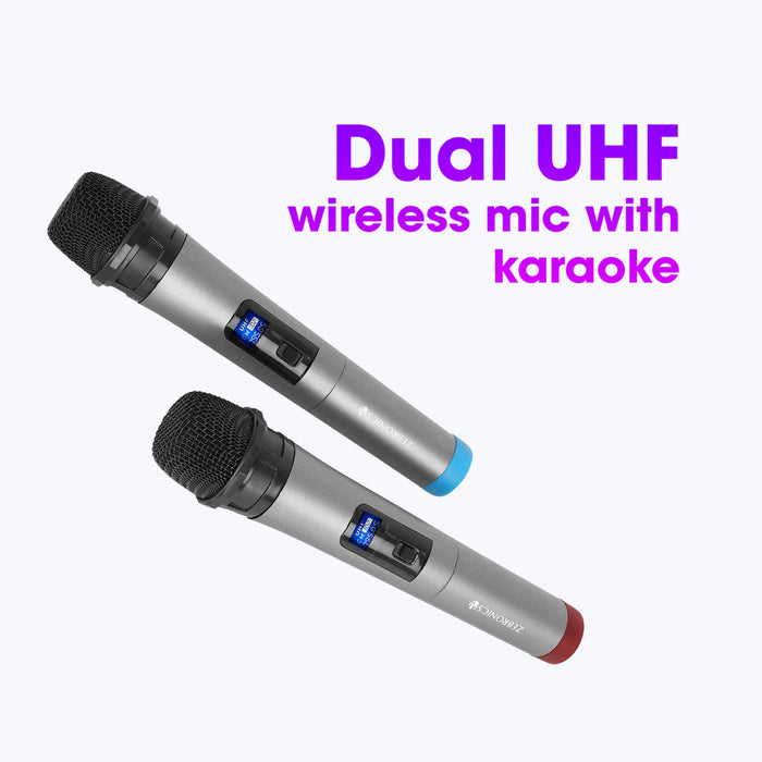 Zebronics Rockstar DJ Speaker - 300W ,Dual wireless mic, Karaoke