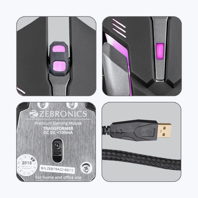 Zebronics Transformer - Premium Gaming Mouse & Keyboard Combo
