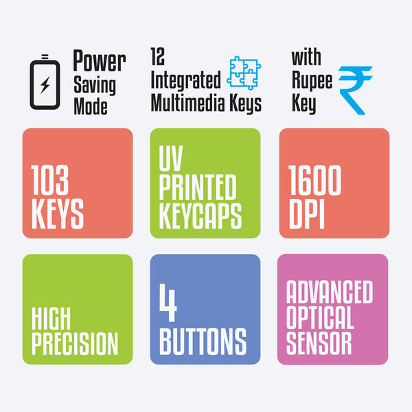Zebronics Companion 111 wireless Keyboard and Mouse Combo