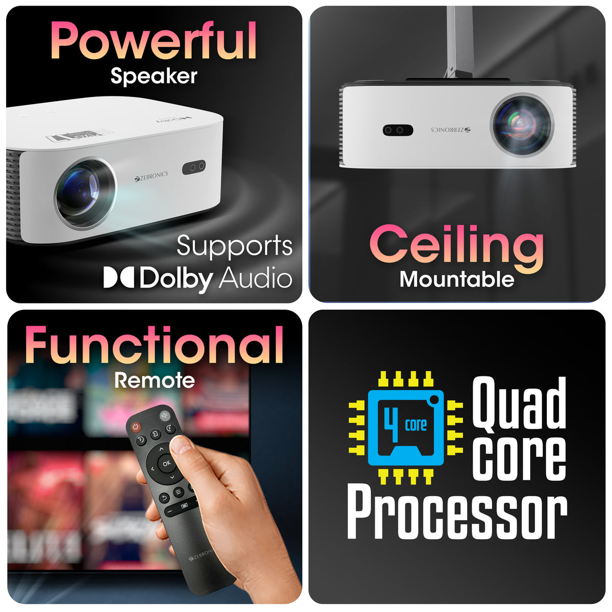 Zebronics PixaPlay 17 - LED Projector